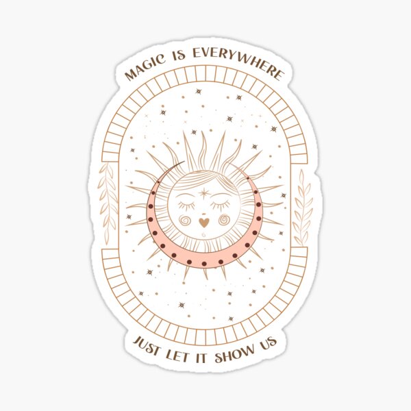 "Magic Is Everywhere | Sun And Moon Yoga | Sun With Wavy Rays | Vintage ...