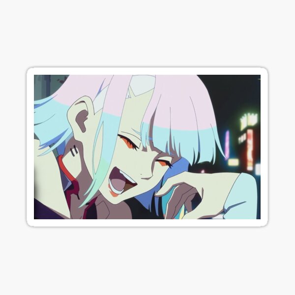 "Lucy Laughing Sticker Cyberpunk: Edgerunners Anime" Sticker for Sale ...