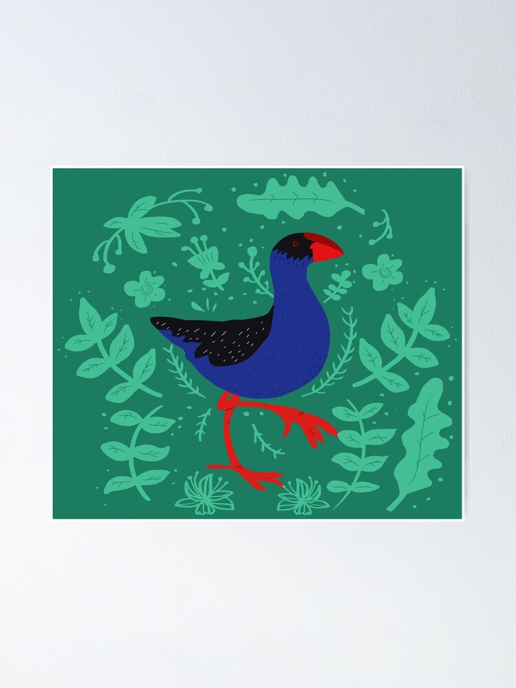 "Pukeko bird" Poster for Sale by Keencch | Redbubble