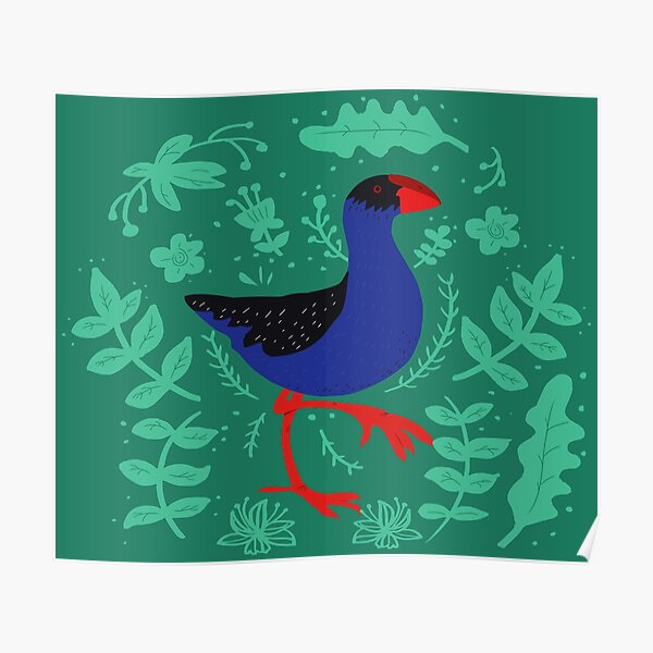 "Pukeko bird" Poster for Sale by Keencch | Redbubble