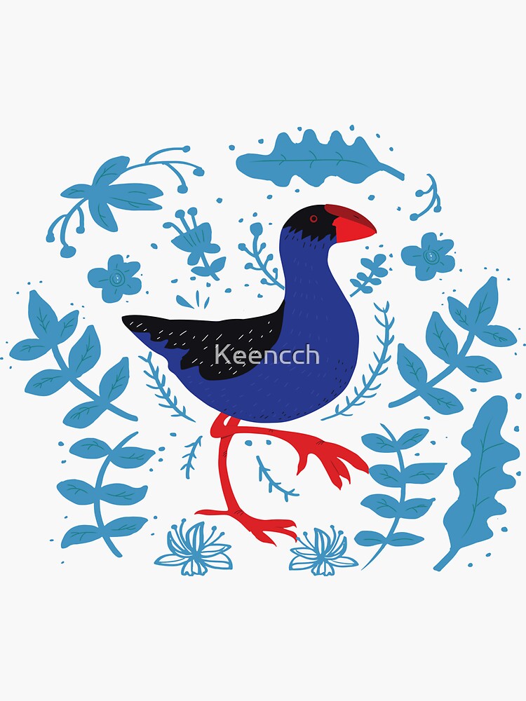 "Pukeko bird" Sticker for Sale by Keencch | Redbubble