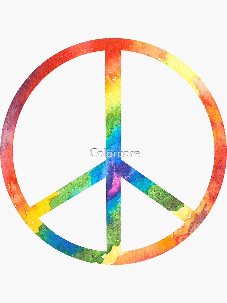 "Rainbow Peace Sign" Sticker for Sale by Colorcore | Redbubble