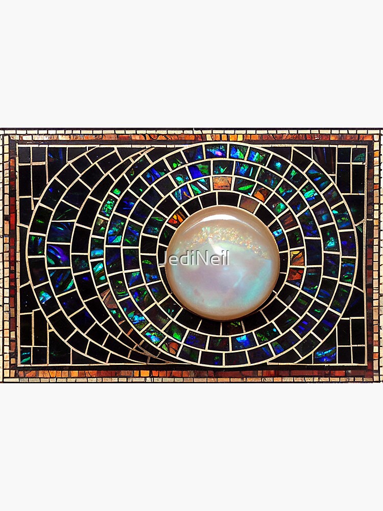 "Fire Opal Inlay with Large Mother of Pearl" Sticker for Sale by ...
