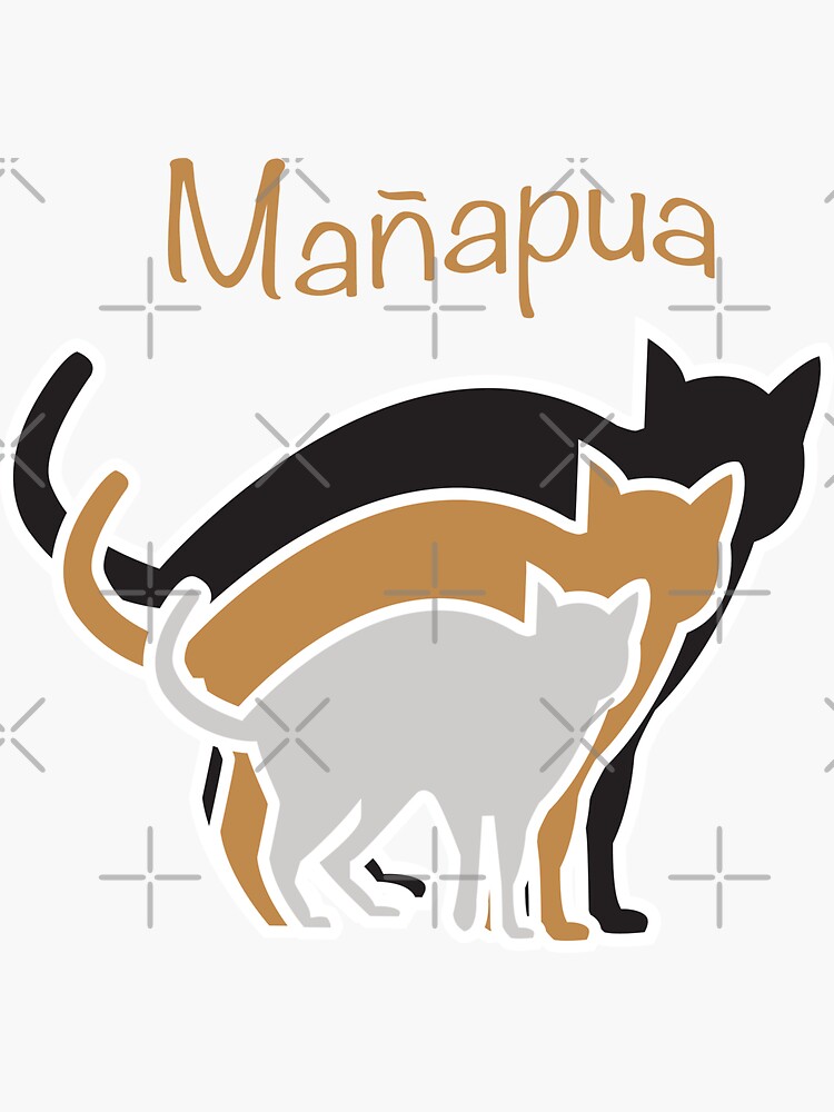 "Manapua Custom Name and 3 Cat Colors T-Shirt" Sticker for Sale by ...