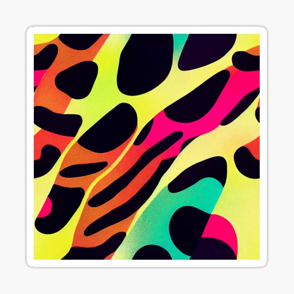 "Neon Animal Print Pattern " Sticker for Sale by cutepatternsmv | Redbubble