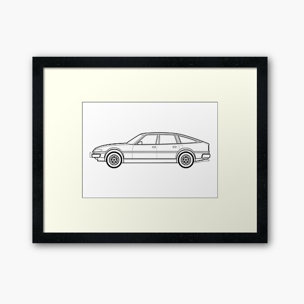 "Rover SD1 3500 V8 Outline drawing" Framed Art Print for Sale by ...