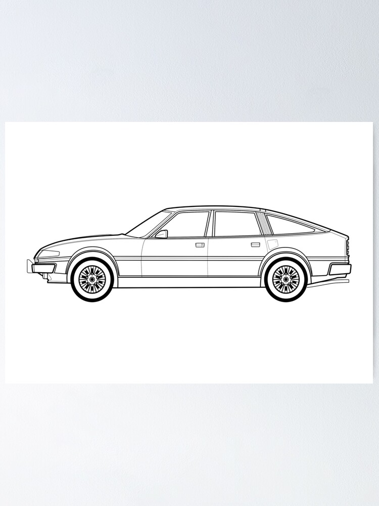 "Rover SD1 3500 V8 Outline drawing" Poster by RJWautographics | Redbubble