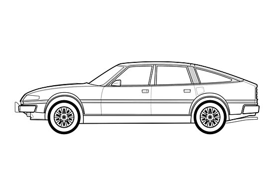 "Rover SD1 3500 V8 Outline drawing" Photographic Prints by ...