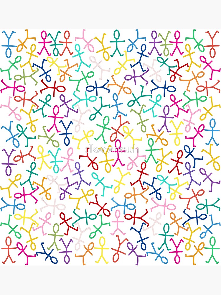 "stick figure people background in color" Poster for Sale by dkaranouh ...