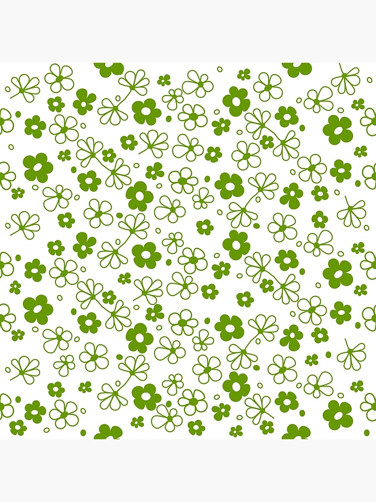 "Green Flower Pattern Cute 90s Aesthetic Green Flowers" Poster for Sale ...