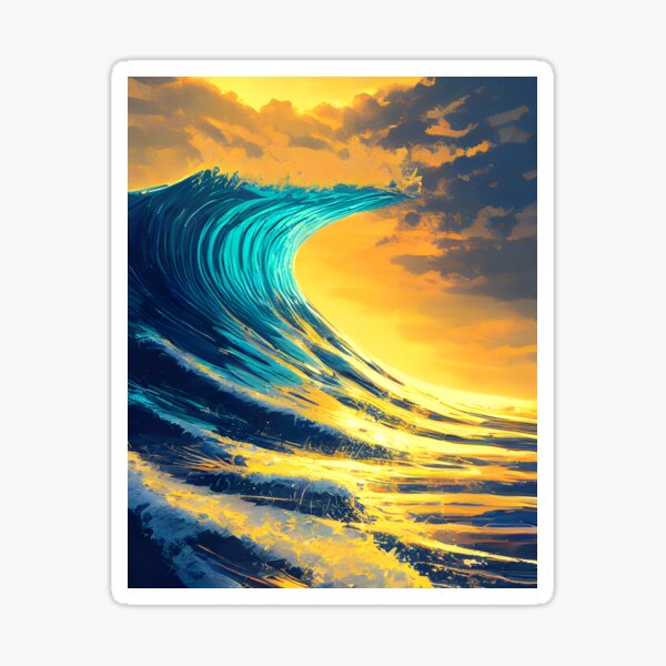 "Ocean Wave Crashing " Sticker for Sale by winterswinner | Redbubble