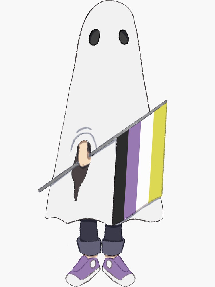 "LGBTQ Ghost Kid (Nonbinary) " Sticker for Sale by BurninPhoenix ...