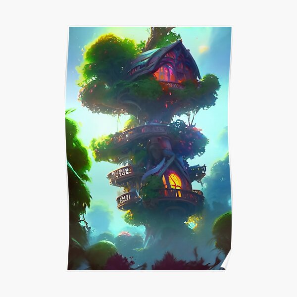 "A treehouse in the forest" Poster for Sale by BuiPrints | Redbubble