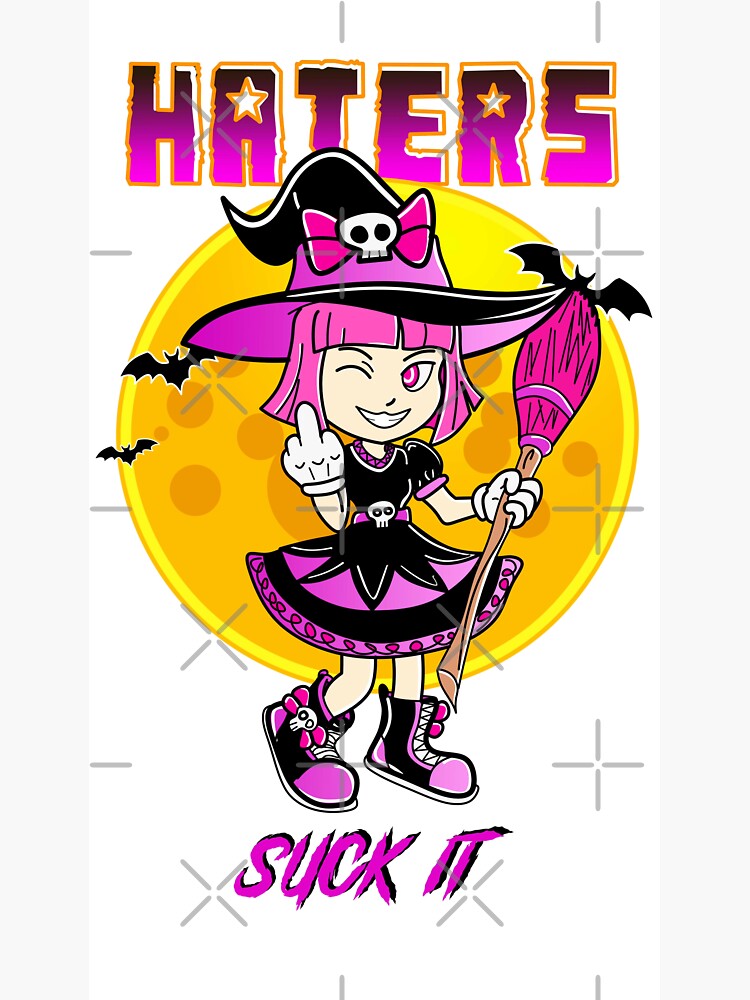"little witch haters halloween" Sticker for Sale by LeonEDR | Redbubble