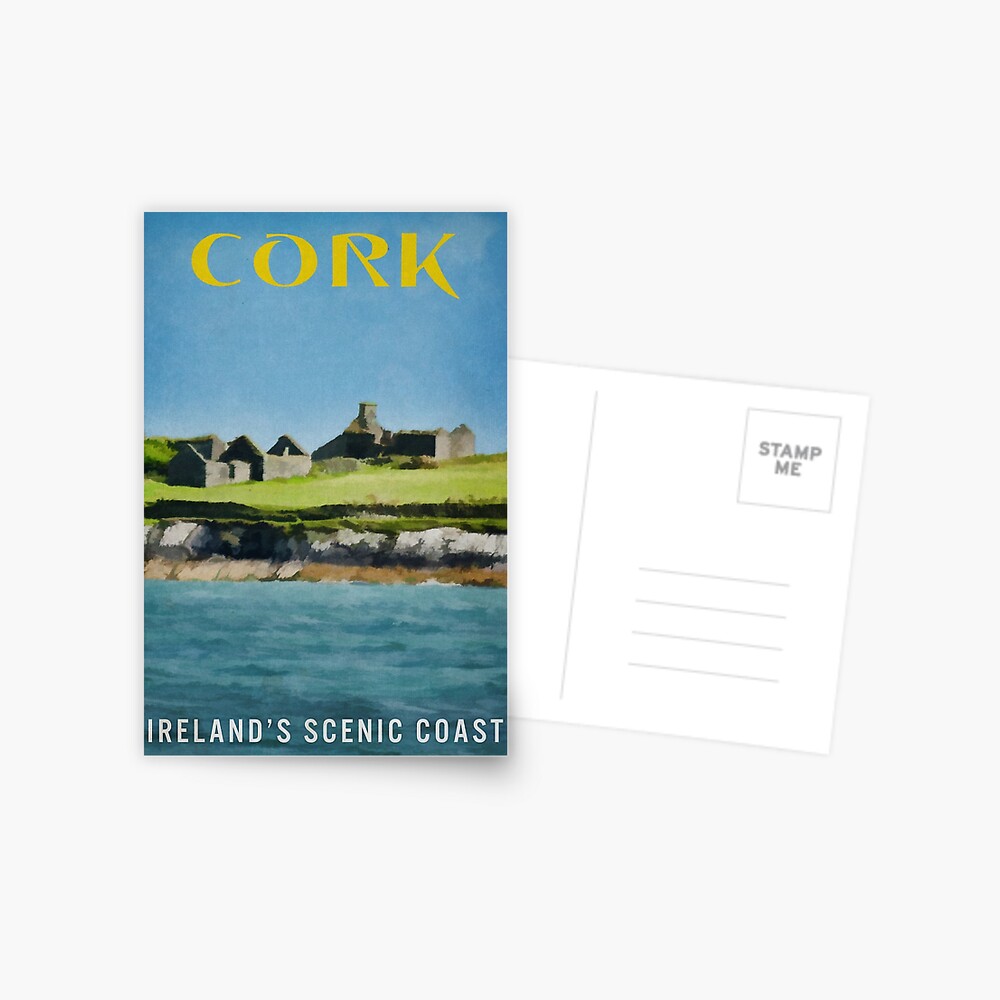 "Cork Ireland Travel Poster" Postcard for Sale by wlartdesigns | Redbubble