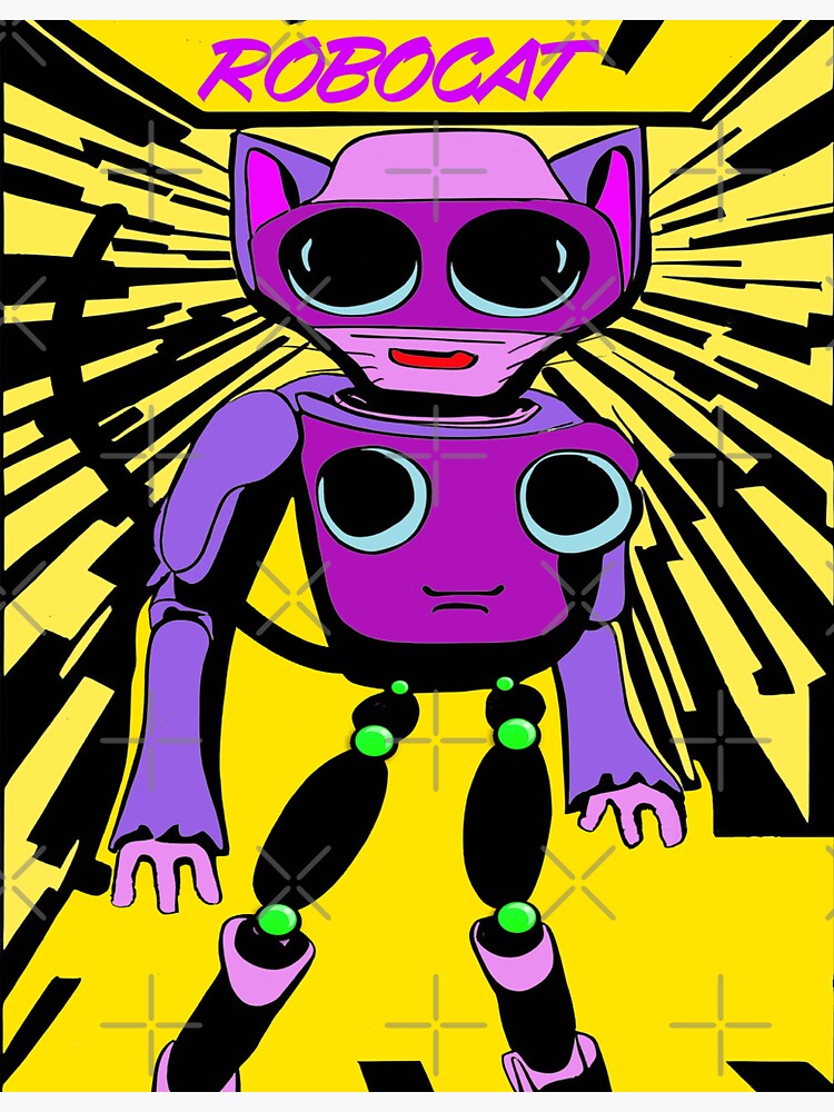 "RoboCat - Cutie" Sticker for Sale by OutlandishStash | Redbubble