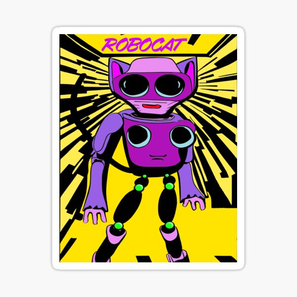 "RoboCat - Cutie" Sticker for Sale by OutlandishStash | Redbubble