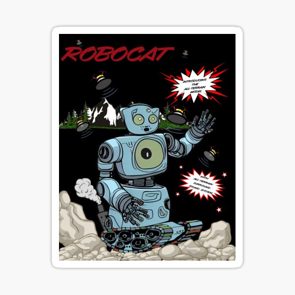 "RoboCat (Dark Terrain)" Sticker for Sale by OutlandishStash | Redbubble