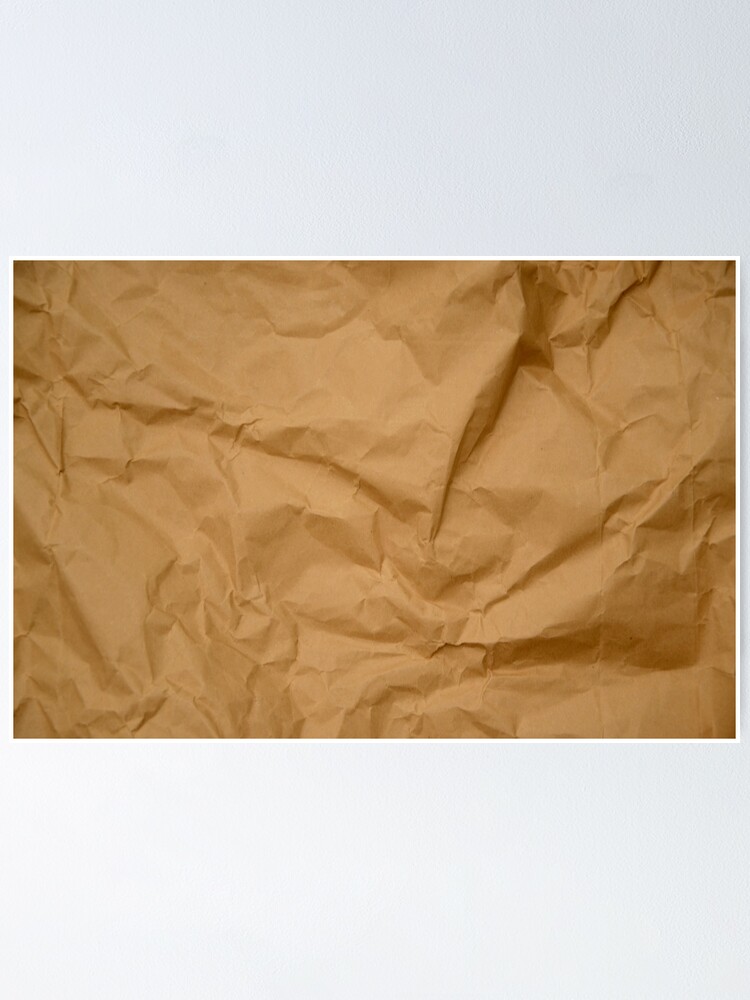"Crumpled Brown Parcel Paper Texture Photograph" Poster by HotHibiscus ...