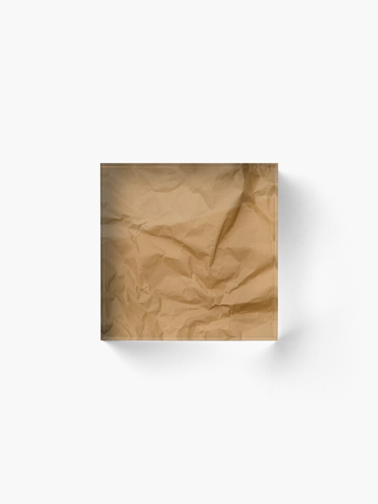 "Crumpled Brown Parcel Paper Texture Photograph" Acrylic Block for Sale ...