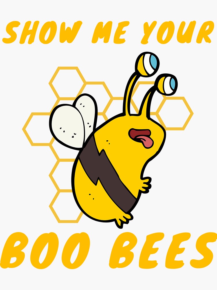 "Show me your boo bees, funny couple halloween costume design" Sticker ...