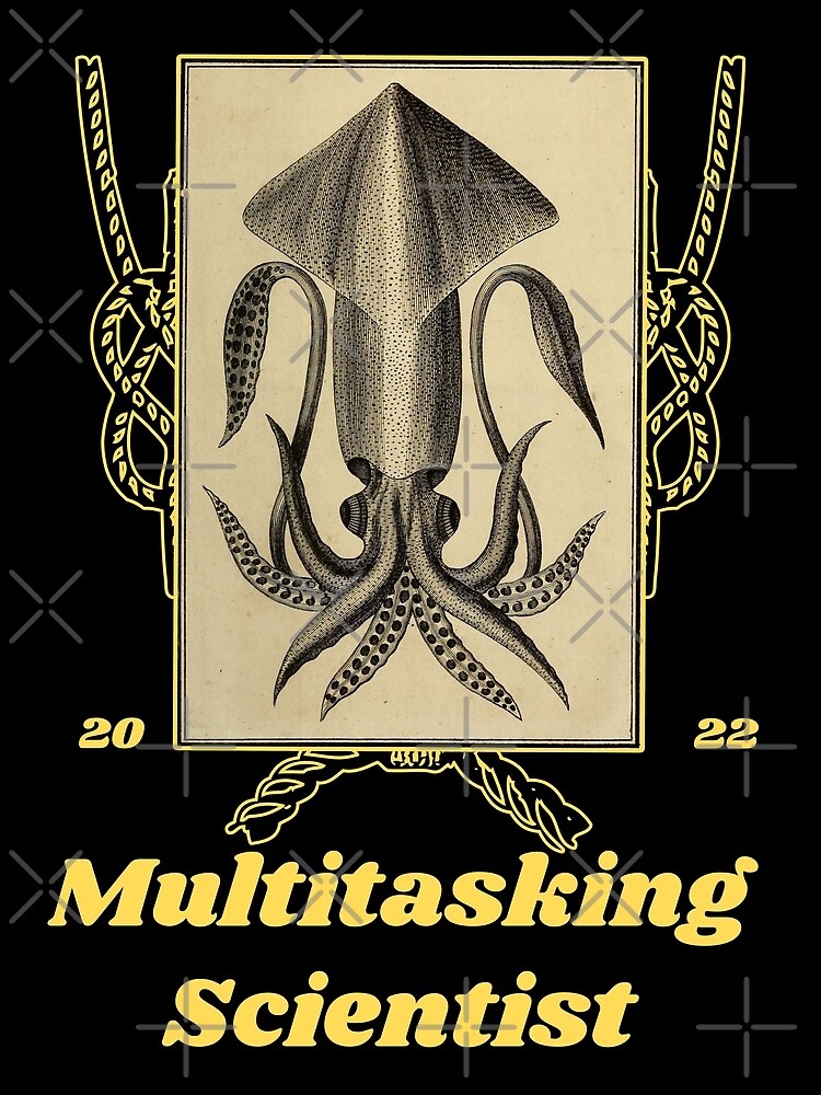 "'Multitasking Scientist' Old Book Octopus Graphic - Funny Quotes ...