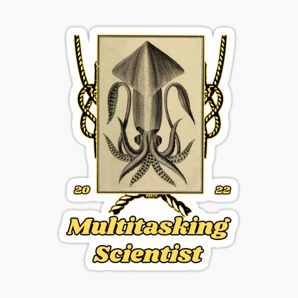 "'Multitasking Scientist' Old Book Octopus Graphic - Funny Quotes ...