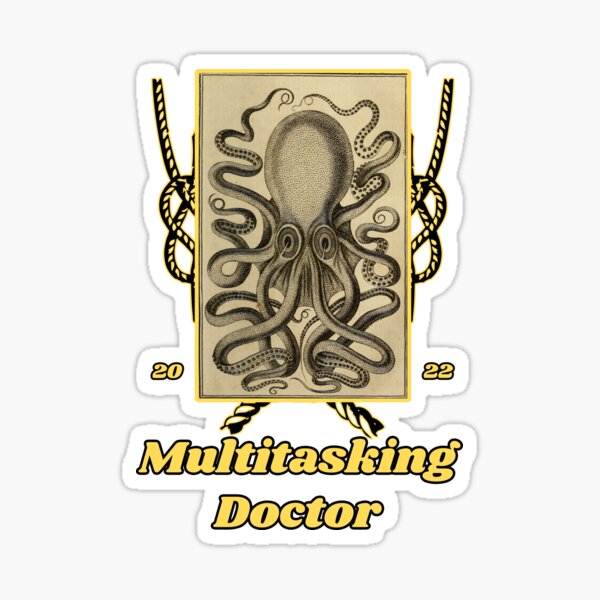"'Multitasking Doctor' Old Book Octopus Graphic - Funny Quotes Designs ...