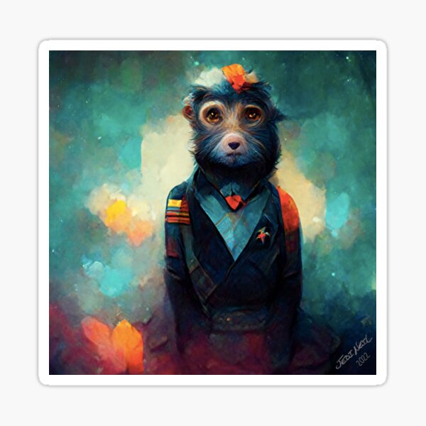 "Felipe - Cute, Dreamy, and Lovable Galactic Royal Monkey" Sticker for ...