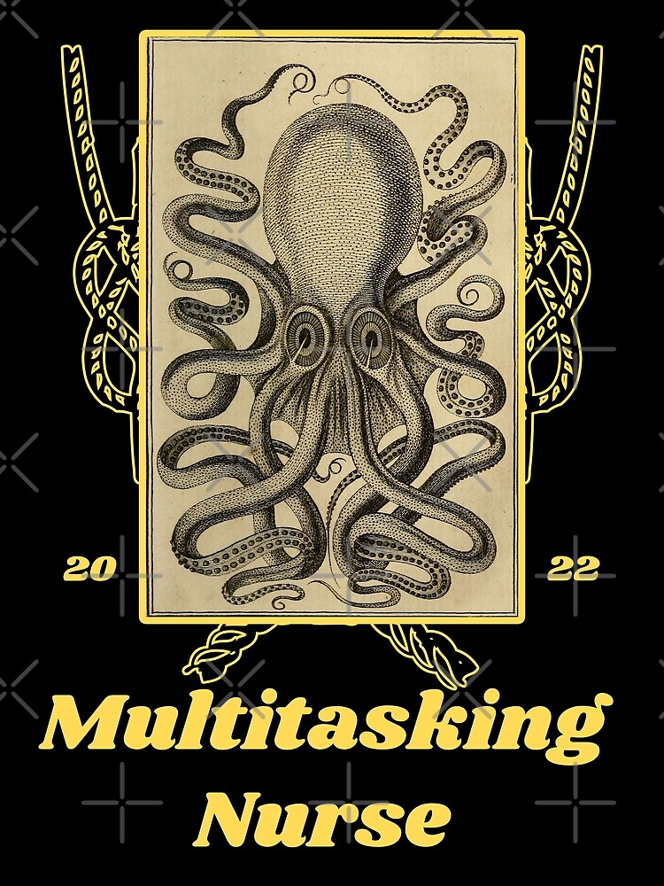 "'Multitasking Nurse' Old Book Octopus Graphic - Funny Quotes Designs ...