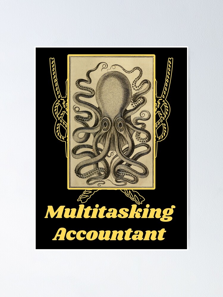 "'Multitasking Accountant' Old Book Octopus Graphic - Funny Quotes ...