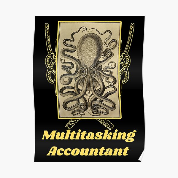 "'Multitasking Accountant' Old Book Octopus Graphic - Funny Quotes ...