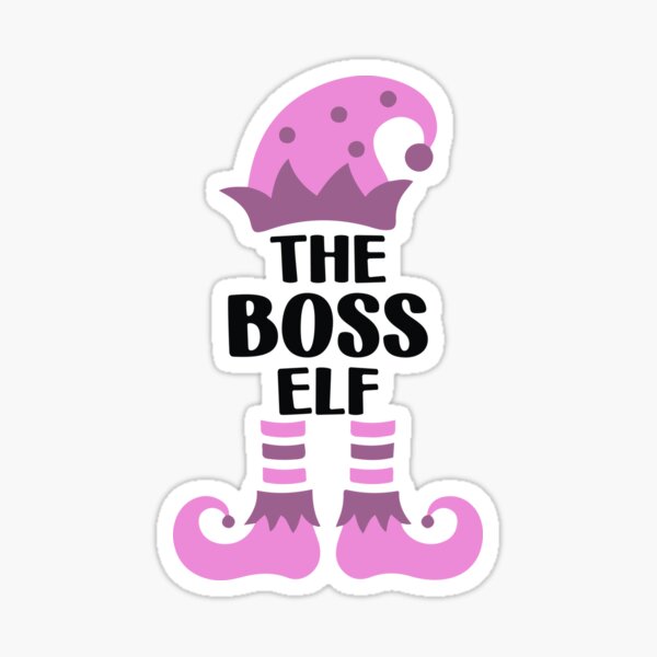 "The Boss Elf" Sticker for Sale by Fairylee | Redbubble