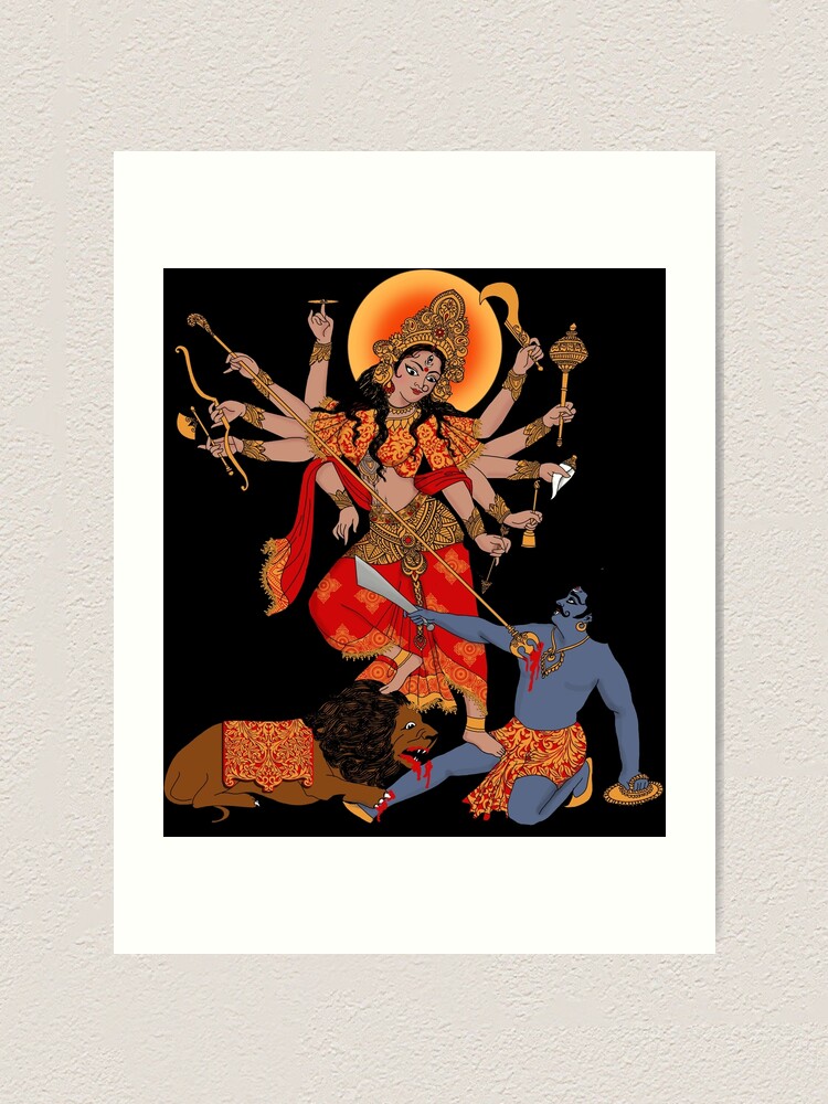 "Goddess of Power : Durga (color)" Art Print for Sale by ramanandr ...