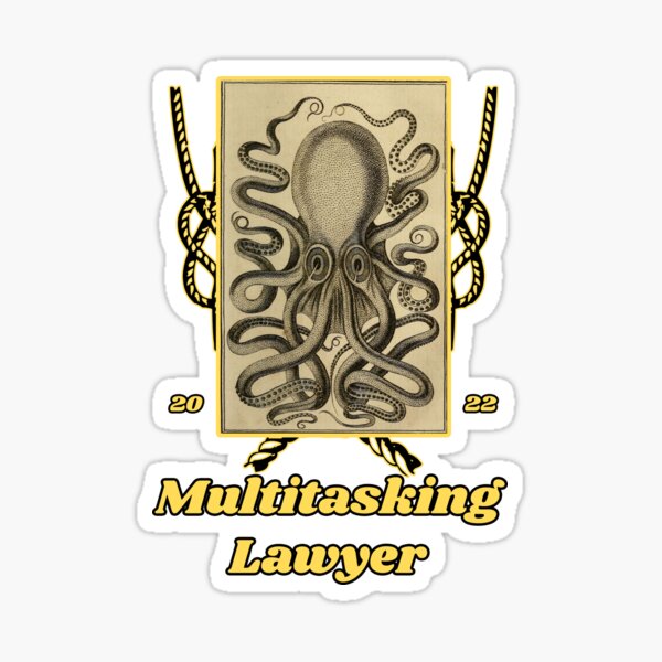 "'Multitasking Lawyer' Old Book Octopus Graphic - Funny Quotes Designs ...