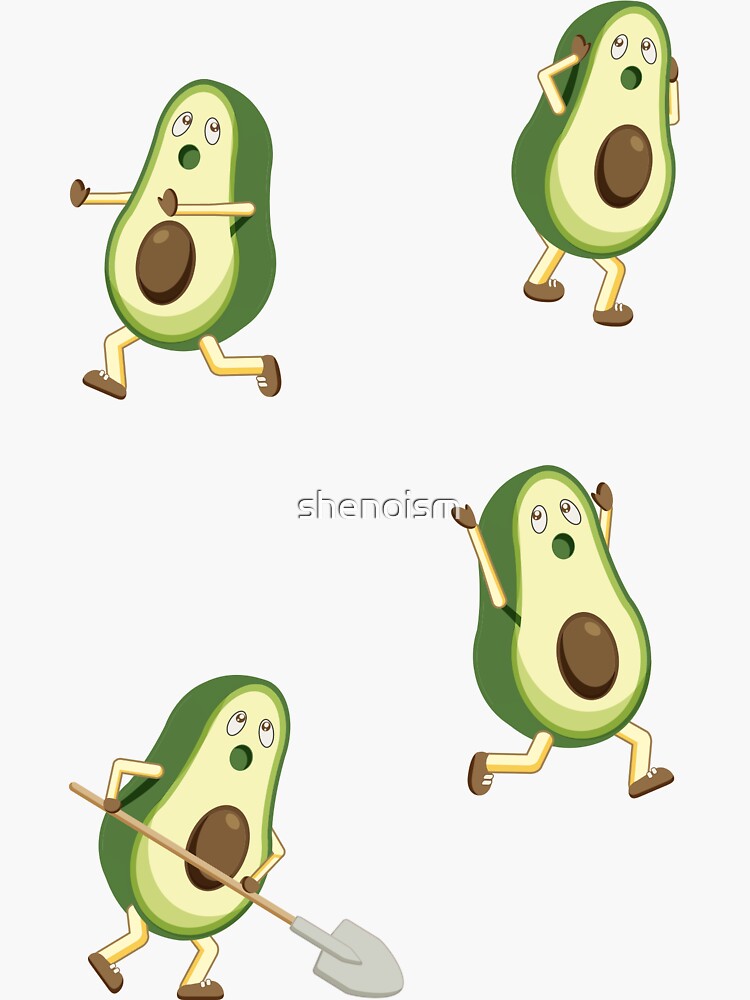 "Halloween Fruit For Kids Family Cute Cartoon Avocado Scared Avo With ...