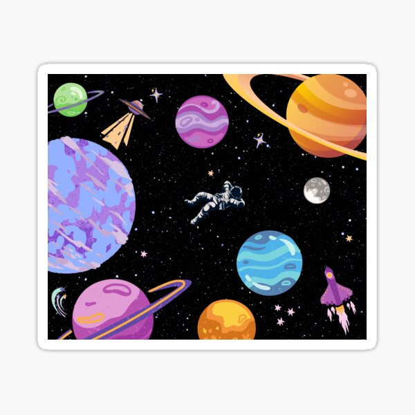 "astronaut, Floating Spaceman " Sticker for Sale by MacraeGraphics ...