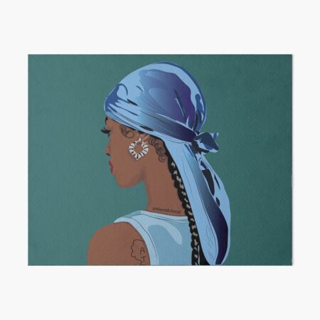 "Black woman Aesthetic with durag artwork" Art Board Print for Sale by ...