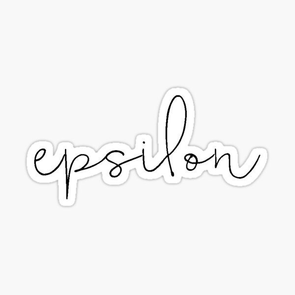 "Epsilon (blk script)" Sticker by itsmeannae | Redbubble
