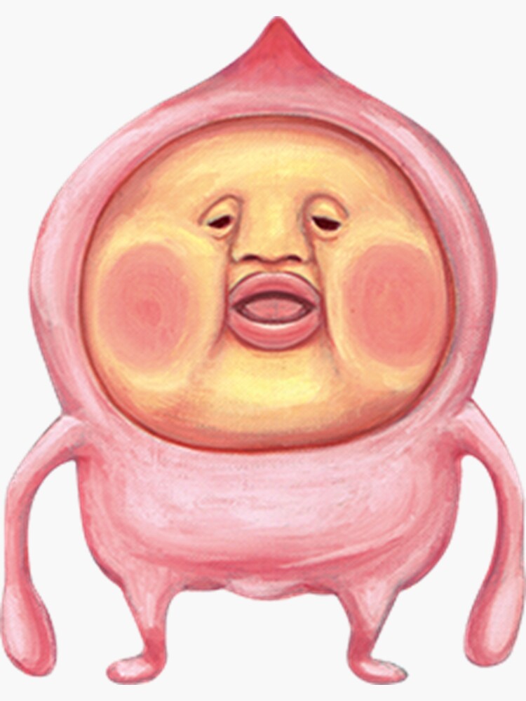 "Kobito Peach Guy Sticker " Sticker for Sale by SallyMillsf | Redbubble