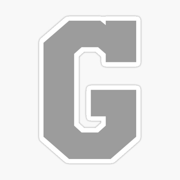 "Alphabet, Silver G, Sports letter G" Sticker for Sale by TheCultStuff ...