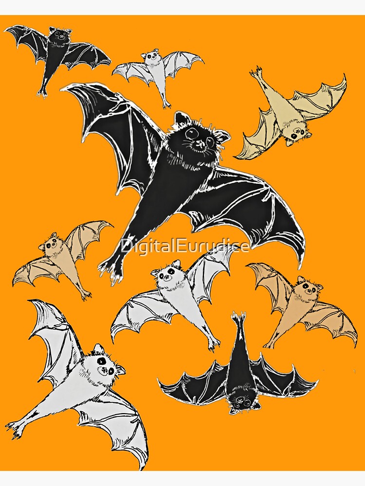 "cute repeating pattern | adorable Halloween bats flying | black white ...