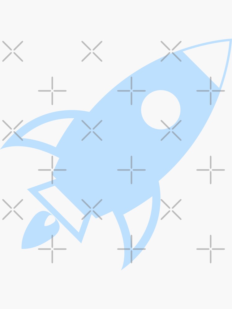 "Light blue Rocket icon" Sticker for Sale by clelaettin | Redbubble