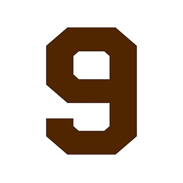 "Number 9, Brown nine, Sports number 9" Sticker for Sale by ...
