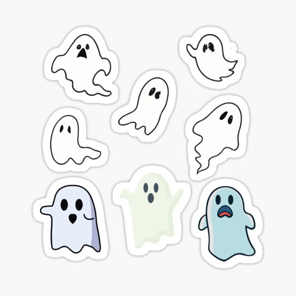 "Halloween Ghosts Sticker Pack" Sticker for Sale by GiakaiArt | Redbubble