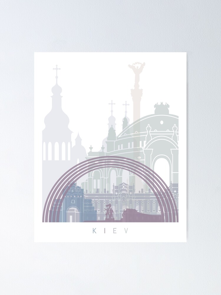 "KIEV SKYLINE POSTER PASTEL" Poster for Sale by paulrommer | Redbubble