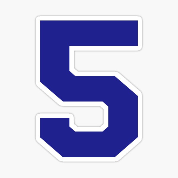 "Number 5, Blue five, Sports five" Sticker for Sale by TheCultStuff ...