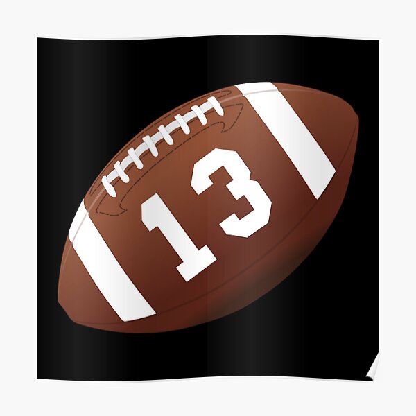 "American football ball number 13, thirteen" Poster for Sale by ...