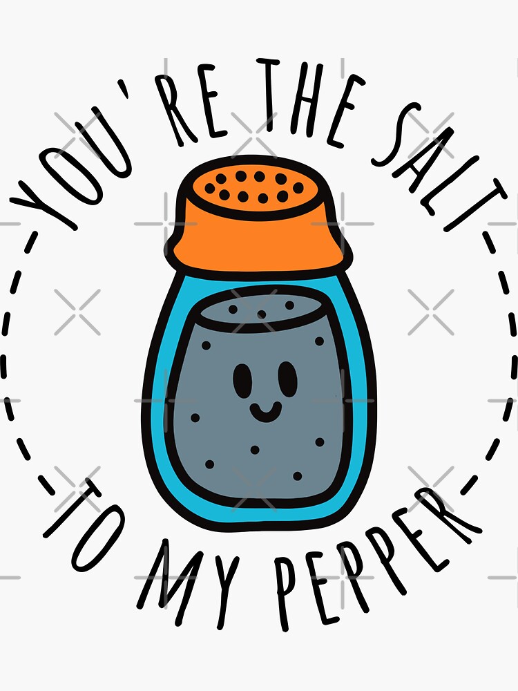 "Salt Pepper Matching couple costume BFF Halloween funny" Sticker for ...