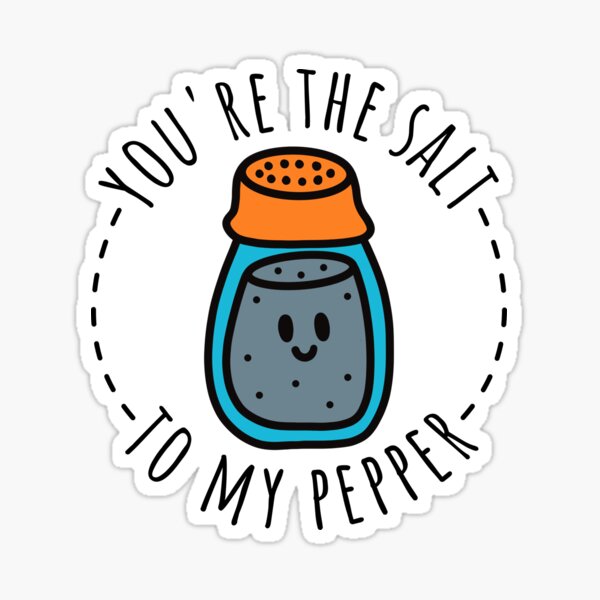 "Salt Pepper Matching couple costume BFF Halloween funny" Sticker for ...